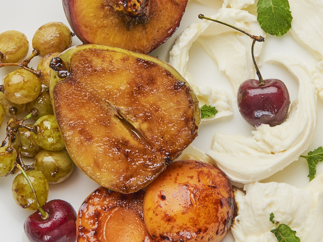 Galbani® Caramelized Stone Fruit and Ovoline Plate - Lactalis Culinary